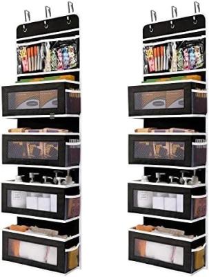 China JARLINK 2 Pack 5-Shelf Over Door Hanging Organizer Foldable Wall Mount 4 Pocket Storage PVC for sale