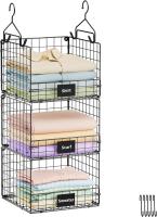 China Sonyabecca 3-Tier Hanging Closet Organizer with Name Plate, 5 S Hooks, Wall Mount & Cabinet Storage for sale