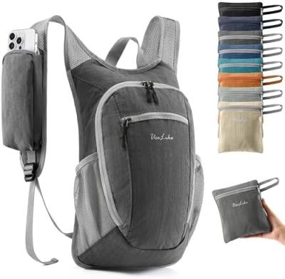 China 10L Lightweight Packable Hiking Daypack Water Resistant Nylon Travel Backpack Beige for sale