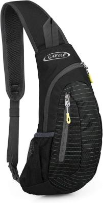 China G4Free Sling Bag 15.55x8.26x3.3 inch Crossbody Shoulder Backpack for Men Women Black for sale
