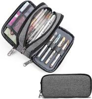 China Cotton Linen Large Capacity Pen Case 70 Slots Durable Zipper Pencil Pouch for sale