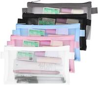 China Classycoo 4 Pack Clear Pencil Case TPU Zipper Pouch 7.2x3.9 Inch Stationery Organizer for sale