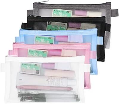 China Classycoo 4 Pack Clear Pencil Case TPU Zipper Pouch 7.2x3.9 Inch Stationery Organizer for sale