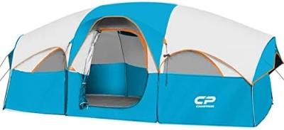China CAMPROS 8 Person Camping Tent Weather Resistant Family Tent with 5 Mesh Windows 72in Center Height for sale
