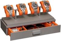 China ROTHWELL Luxury Watch Display Case for 4 Watches Leather Box with Acrylic Cover 13x5.25x7.75 Inch for sale