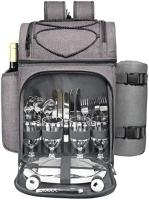 China Hap Tim 4 Person Picnic Backpack Cooler 20L Insulated Leakproof with Wine Holder and Fleece Blanket for sale