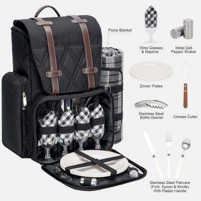 China UV Resistent PE Rattan Picnic Basket Set Including Glasses Designed for Outdoor Corporate Picnics and Leisure Activities for sale