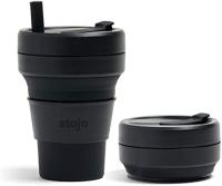 China Collapsible Travel Cup 12oz 355ml Leak Proof Reusable Silicone Bottle Sage Green for sale
