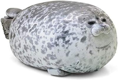 China MerryXD Chubby Blob Seal Pillow 17.6 in Stuffed Cotton Plush Animal Toy Cute Ocean for sale