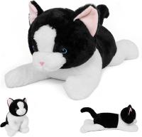 China 27 Inch 5 lbs Weighted Cat Plush Pillow Giant Stuffed Animal Cuddly Toy Gift for Adults Kids for sale