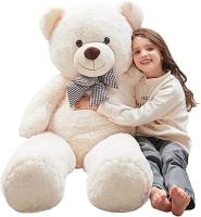 China Misscindy Giant Teddy Bear Plush Stuffed Animal 47 inch White Soft Hugging Toy for Kids Girlfriend for sale