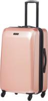 China Moonlight Hardside Expandable Luggage 24 Inch Spinner Wheel Checked Medium Suitcase Rose Gold for sale