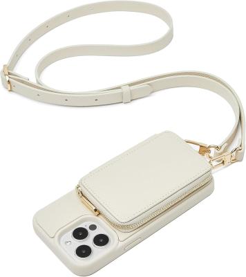 China iPhone 12 Pro 12 Wallet Case RFID Zipper Crossbody Bag Wristband 6.1 Inch for sale