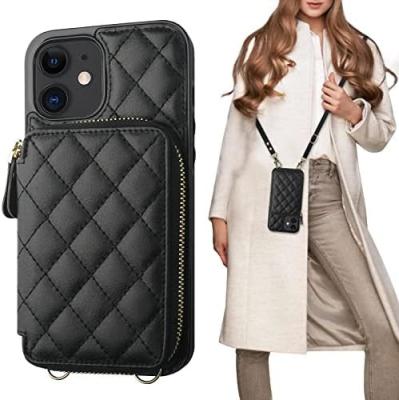 China iPhone 12 12 Pro RFID Blocking Crossbody Wallet Case with Card Slots Detachable Strap for sale