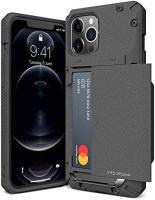 China iPhone 12 Pro Max Wallet Case with 4 Card Slots 6.7 Inch Shockproof TPU Metal for sale
