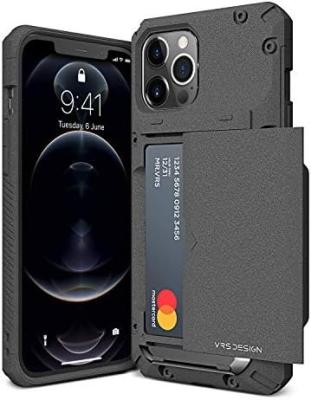 China iPhone 12 Pro Max Wallet Case with 4 Card Slots 6.7 Inch Shockproof TPU Metal for sale