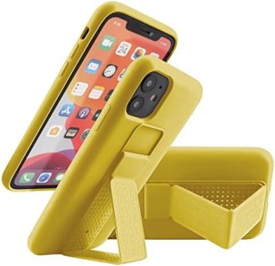 China Silicone Kickstand Case for iPhone 11 6.1 inch Vertical Horizontal Stand Hand Strap Metal Kickstand for sale