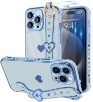 China iPhone 12 Pro Love Heart Plating Strap Phone Cover Bling Silicone Camera Lens Protection Bumper for Women for sale