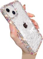 China Crystal Diamond Pattern Soft Shockproof Phone Case for iPhone 13 Pro 6.1 Inch Blue for sale