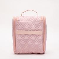 China Pink Cosmetic Bag with Multiple Compartments for Travel and Daily Use for sale