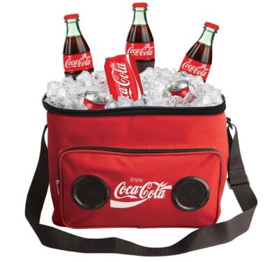 China 24 Can Insulated Cooler Bag with Bluetooth Speaker, 12H Cooling, Adjustable Shoulder Strap for Camping Fishing Beach for sale