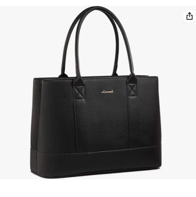 China 15.6 Inch Laptop Bag for Women Waterproof PU Leather Business Tote Shoulder Handbag Office Briefcase for sale