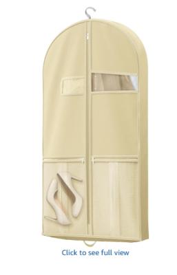 China 43 Inch Heavy Duty Travel Garment Bag with Zipper Pocket for Suits Dresses Coats Beige 1 Pack for sale