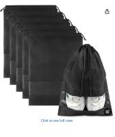 China Non-Woven Travel Shoe Bags 5 Pack 12.6x17.3 Inch with Clear Window Drawstring Closure for sale