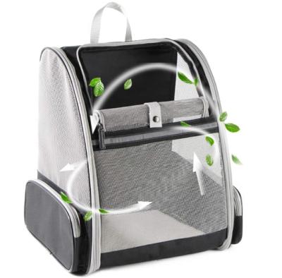 China Pet Backpack with Blinds for Small Cats Dogs 16.5 Inch Height Breathable Travel Carrier for sale