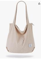 China KALIDI Women Corduroy Tote Bag 17x4x15.75inch Large Capacity Shoulder Bag with Zipper Pockets for sale
