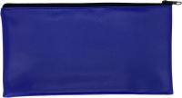 China Blue Bank Security Deposit Zipper Bag 11x6 Inch Water Resistant Vinyl Coated Exterior for Cash Coin Check Storage for sale