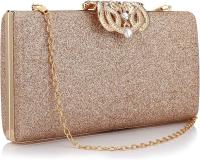 China Women Evening Clutch Bag Leather Sparkling Designer Handbag Purse 8.6x4.7x1.9 Inch Wedding Party for sale