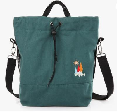 China Canvas Tote Handbag with Sunshine Embroidery 12x10.5x4.2 inch Crossbody Shoulder Bag for sale
