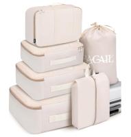 China BAGAIL 8 Set Packing Cubes Luggage Organizers for Travel Cream 600D Water Repellent for sale