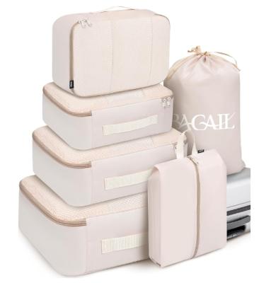 China BAGAIL 8 Set Packing Cubes Luggage Organizers for Travel Cream 600D Water Repellent for sale