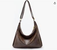 China Ultra Soft Foldable Vegan Leather Hobo Bag for Women 13 inch Shoulder Tote Purse for sale