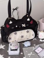 China Large Capacity Cat Pain Backpack for Kids Nylon Crossbody Bag Cute Student Laptop Bag 30L for sale