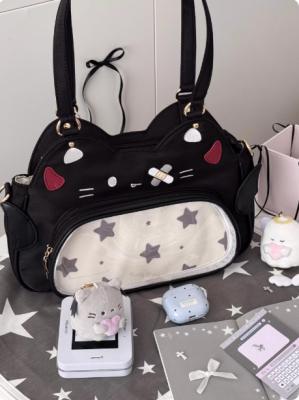 China Large Capacity Cat Pain Backpack for Kids Nylon Crossbody Bag Cute Student Laptop Bag 30L for sale
