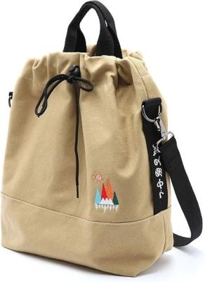 China Women Canvas Tote Handbag 12x10.5x4.2 Inch Crossbody Shoulder Bag with Sunshine Embroidery for sale