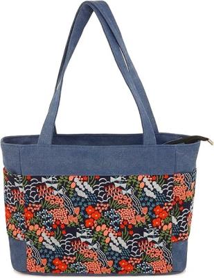 China Embroidered Canvas Tote Bag for Women 40cm x 30cm Handmade Vintage Shoulder Bag with Zipper for sale