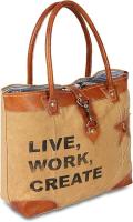 China Upcycled Canvas Shoulder Bag for Women 15x12 Inch Large Tote Boho Handbag for sale