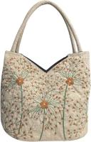 China Embroidered Handbags for Women Large Beads Flower Shoulder Tote Bag 13.8x6.3x14.5 Inch Zipper Fabric Hobo for sale