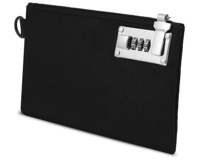 China Lockable Money Bag 5x8 Inches 1680D Nylon Security Pouch for Cash Jewelry Passports for sale