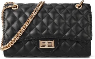 China Quilted Crossbody Purse for Women Trendy Shoulder Bag with Chain Designer Handbag 10x3.5x6.1 Inch for sale