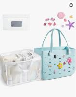 China BAGSMART Waterproof Beach Tote Bag for Women, 25L Sandproof EVA Rubber Tote, Summer Vacation Essentials for sale