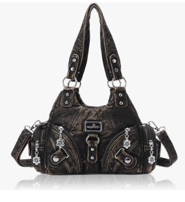China Women's Small Hobo Shoulder Bag Vegan Leather Multi-Pocket Tote 9.8x4.3x7in for sale