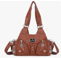 China Women's Small Hobo Shoulder Bag Vegan Leather Multi-Pocket Tote 9.8x4.3x7in for sale