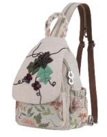 China Handcrafted Canvas Convertible Sling Bag for Women 12.5x10x6 Inch Lightweight Mini Backpack for sale