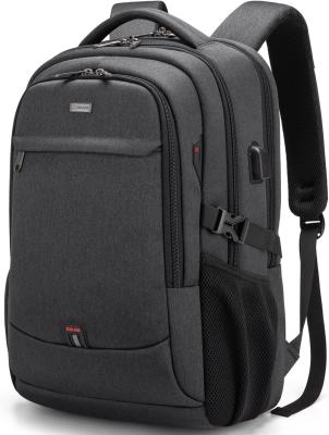 China 17 Inch Laptop Backpack Water Resistant Travel USB Charging Port 28L College Bag for Men Women Black for sale