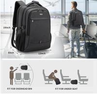 China 17 Inch Laptop Backpack Water Resistant Travel USB Charging Port 28L College Bag for Men Women Black for sale